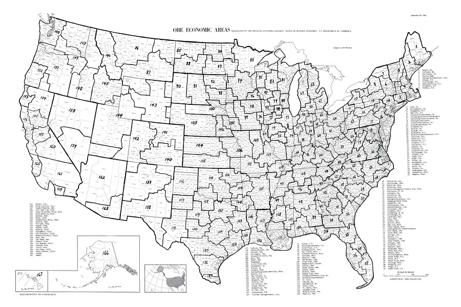 1967 Economic Resource Map of the United States Depicting Key ...