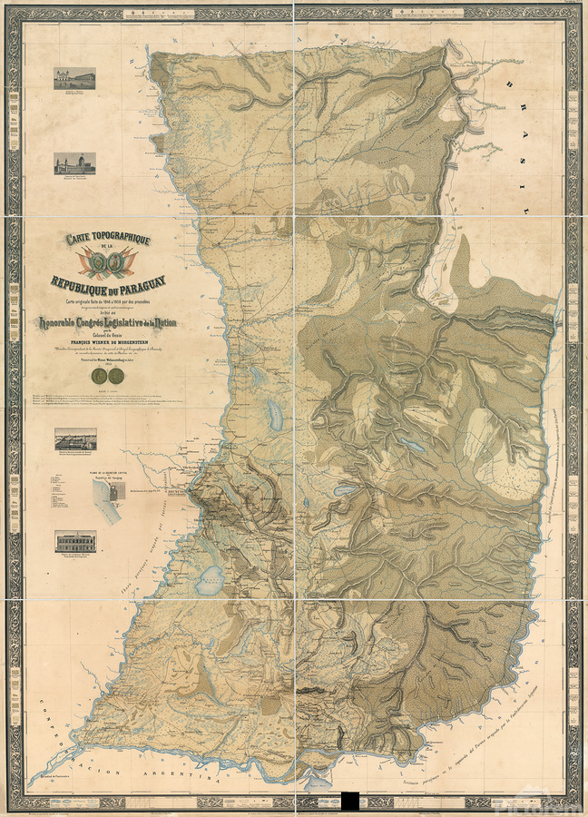 1873 Map of Paraguay Depicting Post-War Reconstruction and National ...