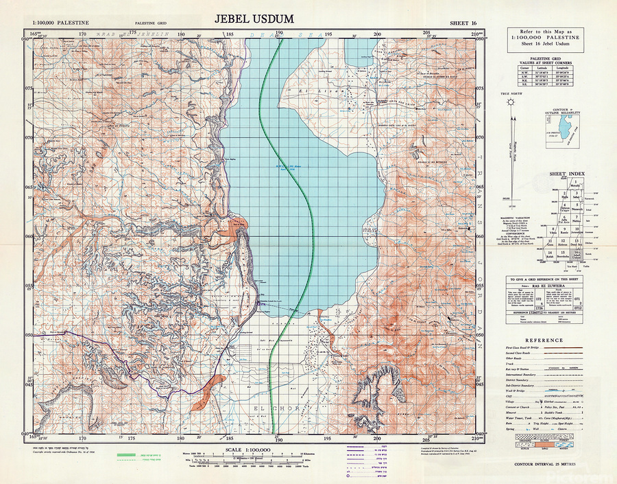 1945 Map of Jebel Usdum – British Mandate-Era Geological Survey of ...
