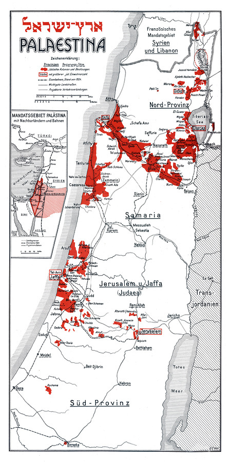 1926 Map of Palestine – British Mandate-Era Demographic Map Showing ...