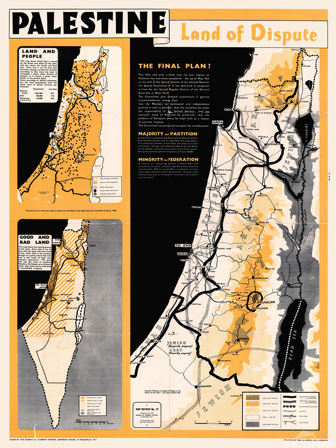 1947 Partition Map of Palestine – Historical Political Boundaries and ...