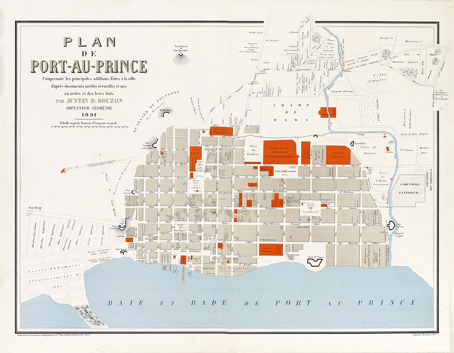 1891 Map of Port-au-Prince Haiti – Historic 19th Century Caribbean City ...