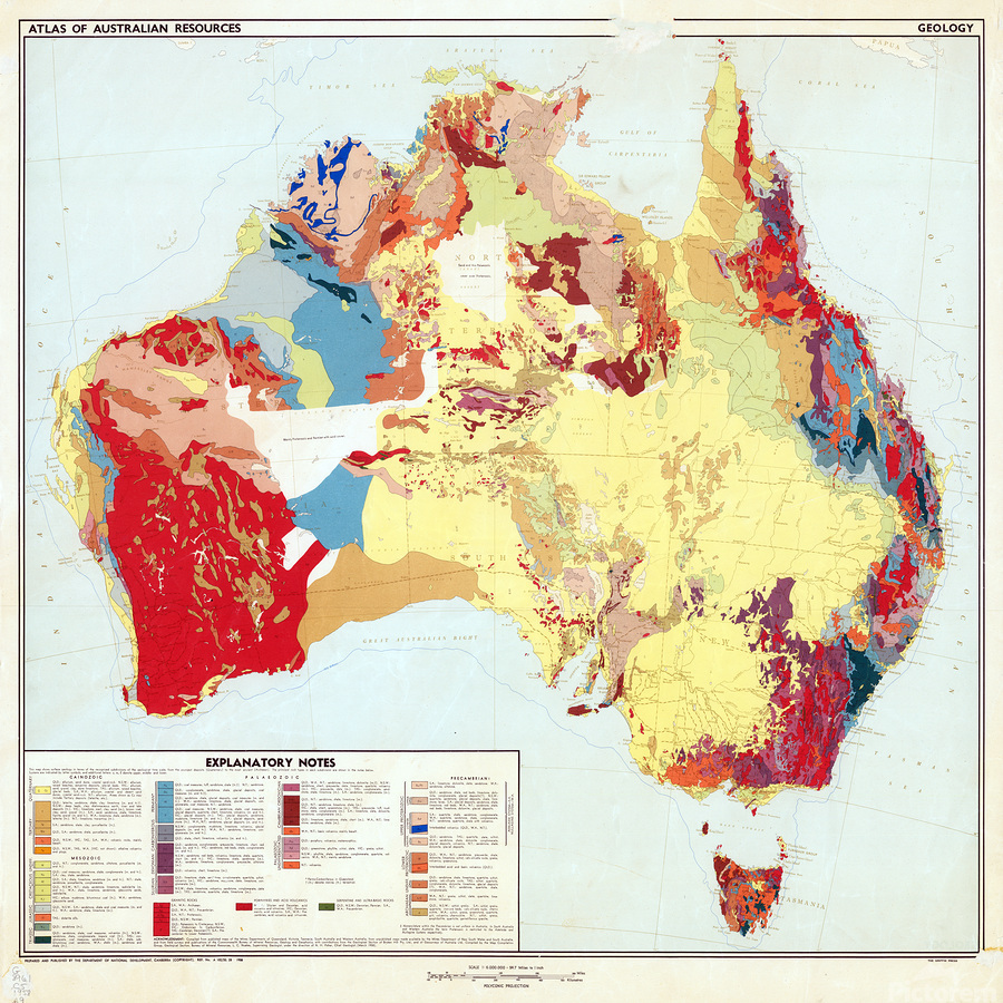 Geological Map of Australia Showing Mineral Deposits Tectonic Plates ...