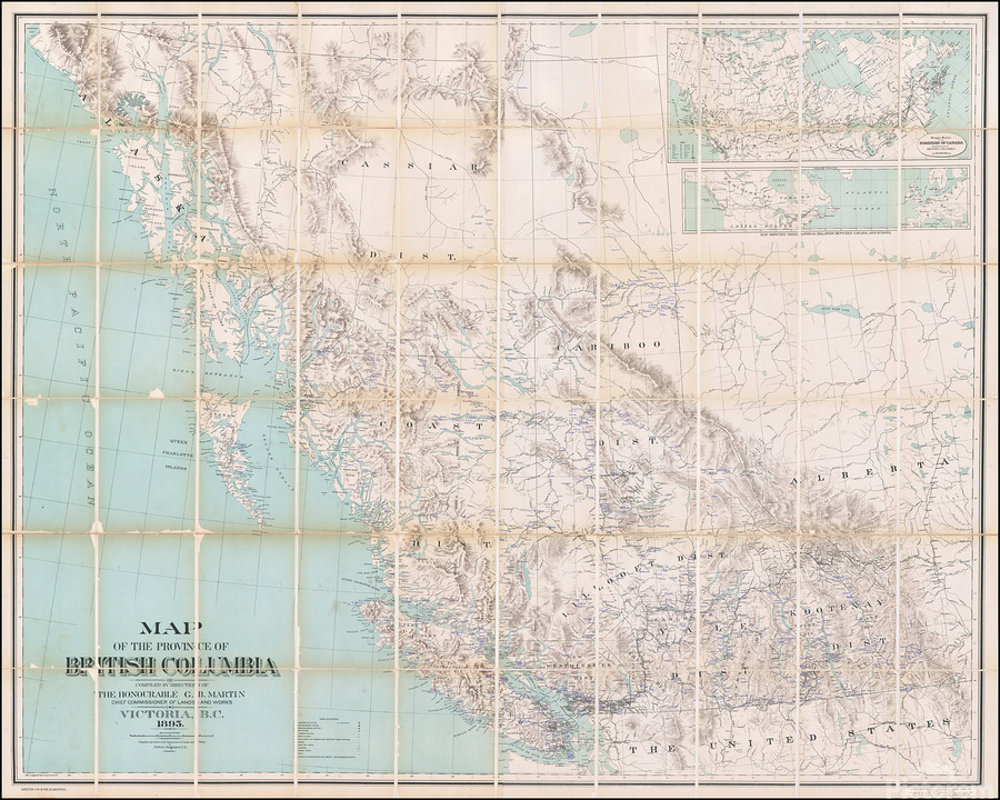 1895 Map of British Columbia – Late 19th Century Provincial Map Showing ...