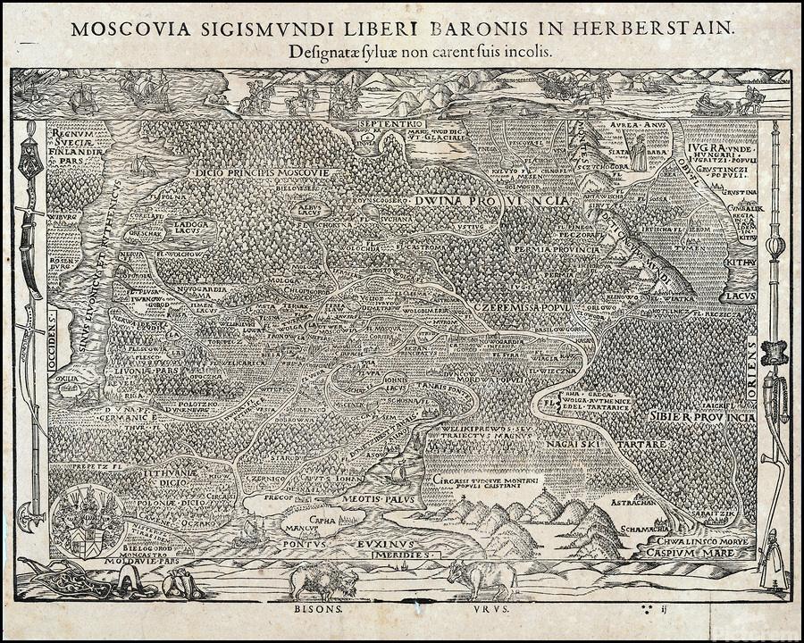 1549 Sigismund Herberstein Map of Russia — The First Modern Map of ...