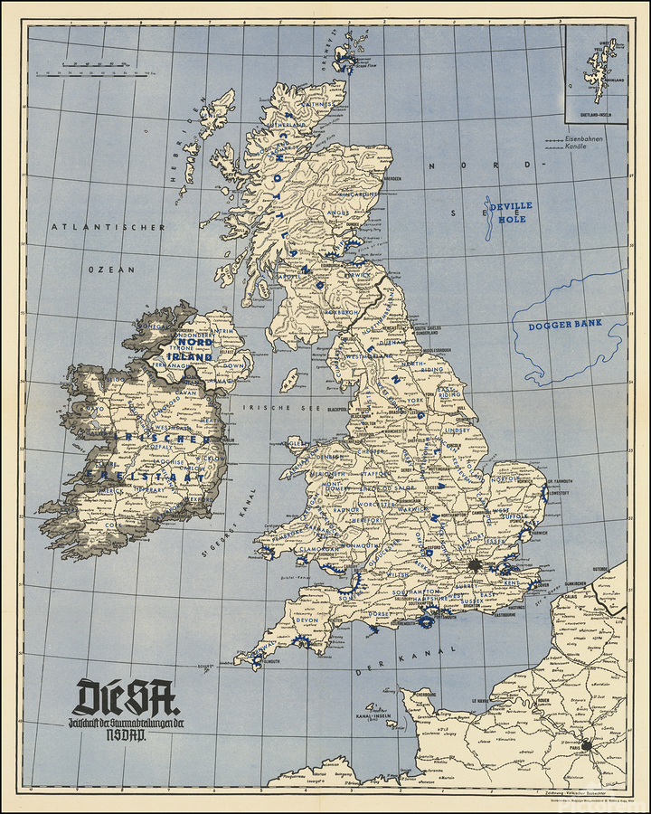 1941 Operation Sea Lion Map – German Military Strategy for the Proposed ...