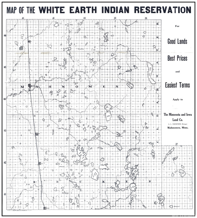 1908 Map of the White Earth Indian Reservation by History In Your Home ...