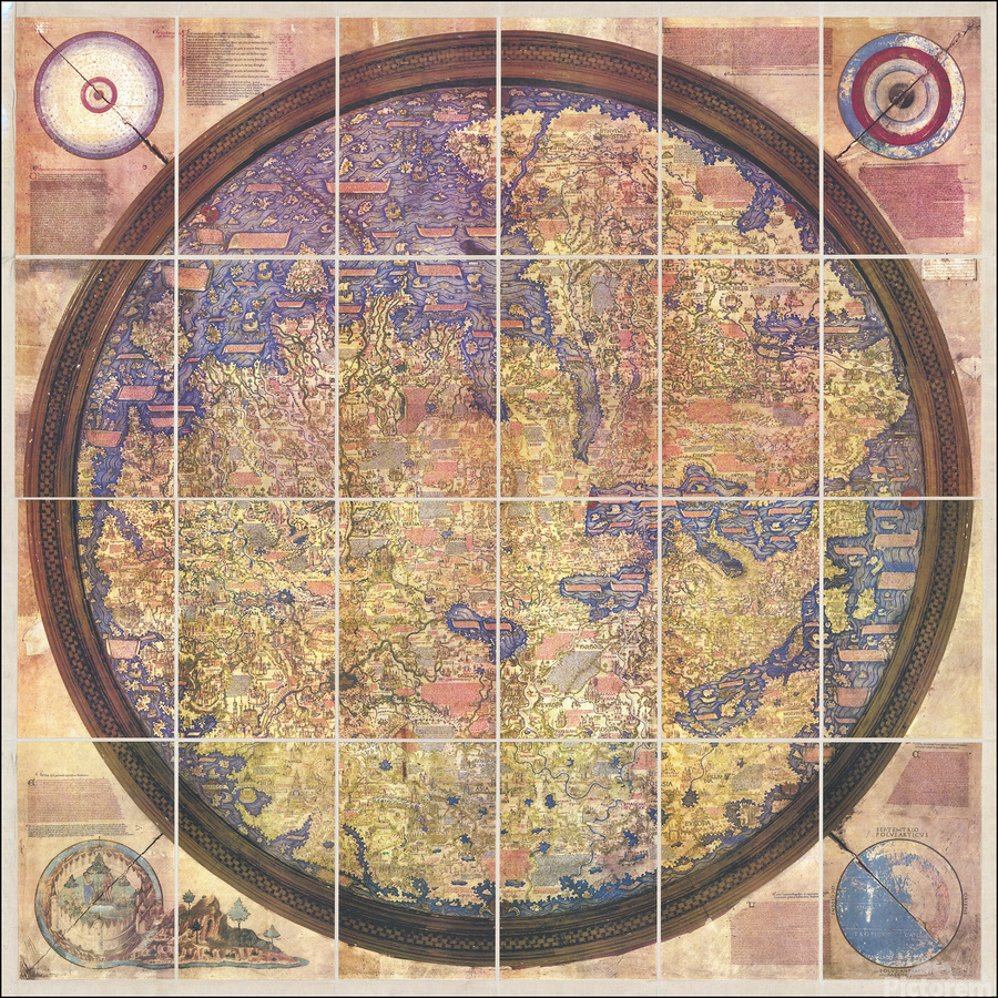 1450 Fra Mauro Map of the World – Circular Medieval Mappa Mundi ...