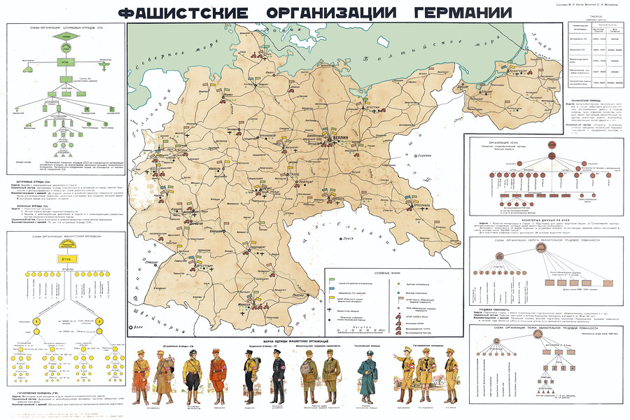1936 Soviet Map of Nazi Germany – Pre-World War II Geopolitical Map ...