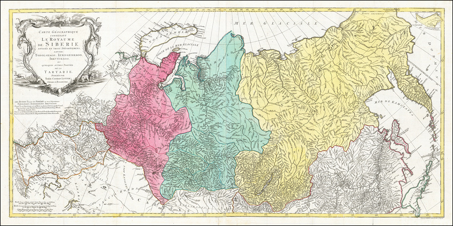 1770 Map of Siberia Depicting Russian Imperial Expansion Geographic ...