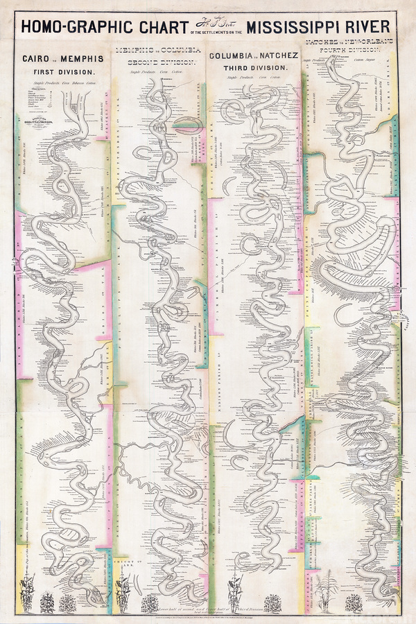1842 Porter’s Ethnographic and Economic Map of the Mississippi River ...