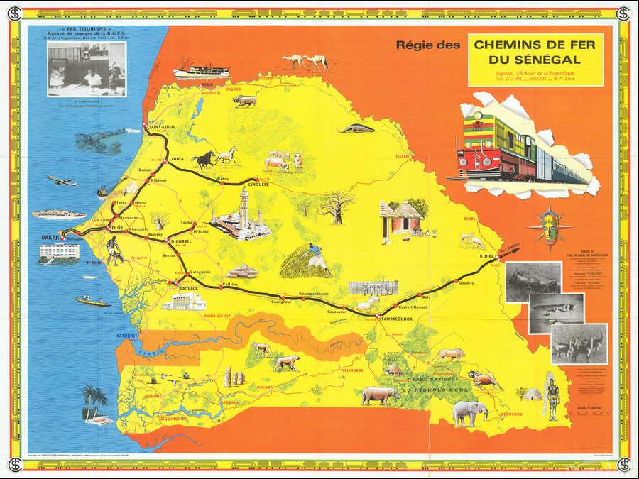 Pictorial Map of Senegal – Illustrated Depiction of West African ...