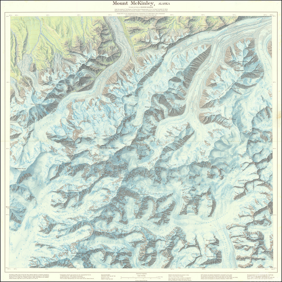 1973 Map of Mount McKinley Now Denali – Detailed Topographic Map of ...