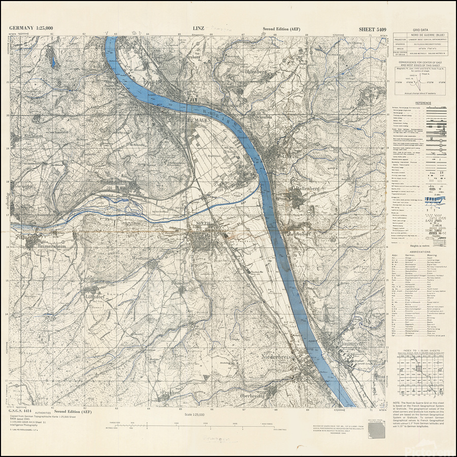 1945 Military Map of the Ludendorff Bridge Area – Strategic World War ...