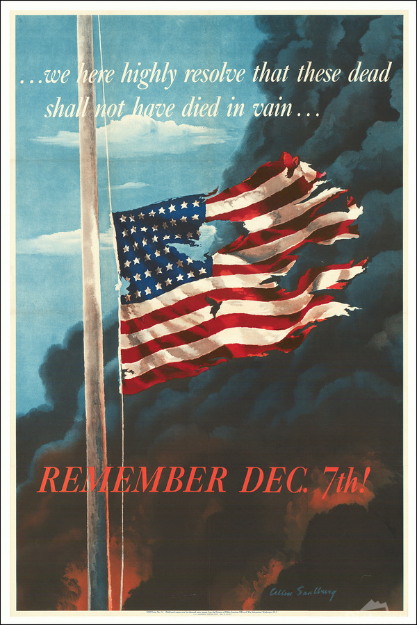 Iconic World War II American Propaganda Poster Featuring Remember Pearl ...