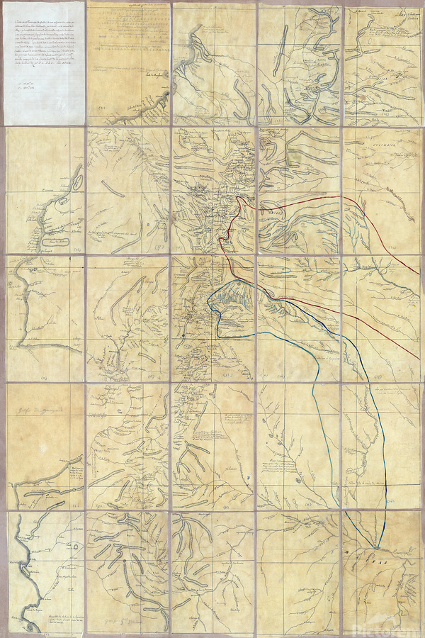1820 Manuscript Map of the Province of Quito Ecuador Showing Regional ...