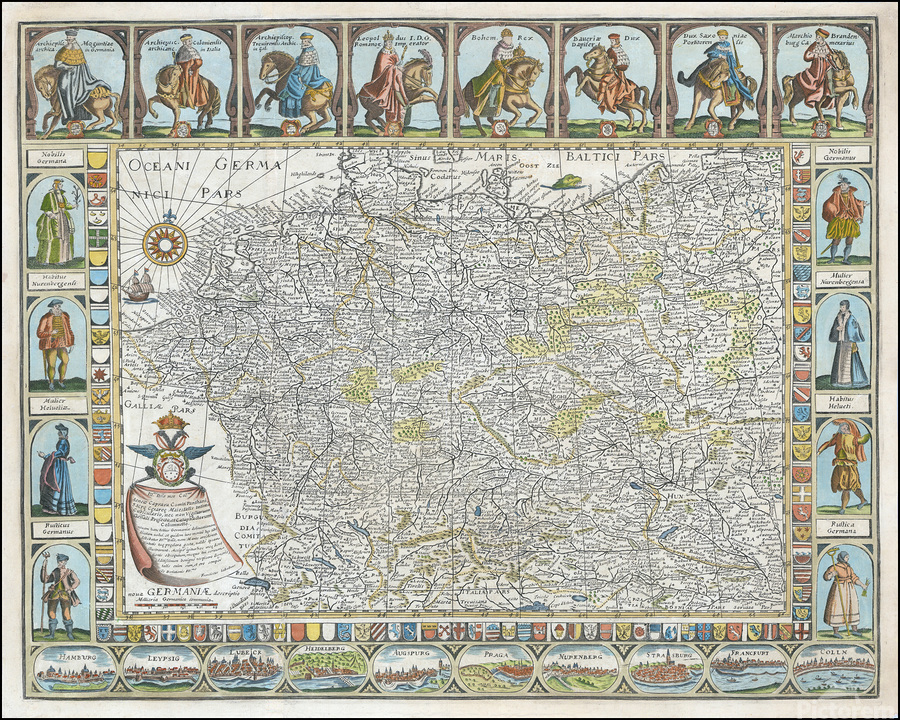 1670 Map of the Holy Roman Empire – Early Modern European Political Map ...