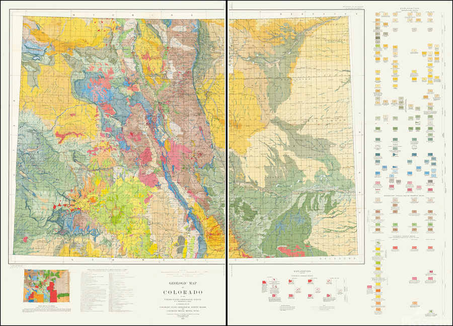 Geological Map of Colorado Showing Rock Formations Fault Lines Mineral ...