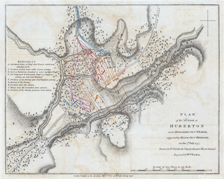 Military Map of the 1777 American Revolutionary War Battle of ...