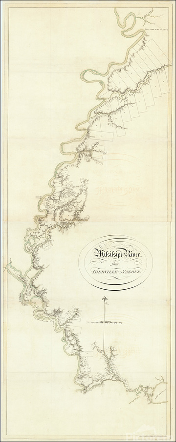1779 Map of the Mississippi River Tracing River Courses Settlements and ...