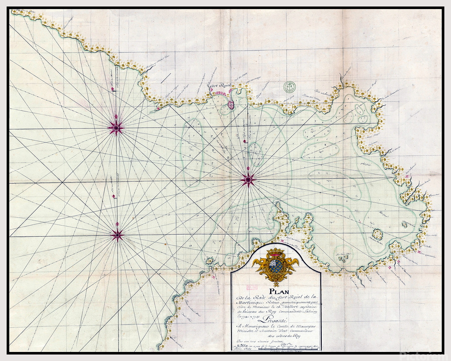 1740 Map of Fort Royal or Fort-de-France Martinique – French Colonial ...