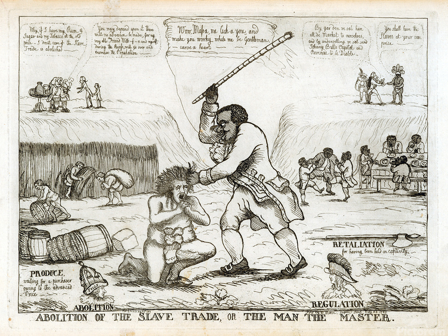 1789 British Satirical Cartoon on the Abolition of the Slave Trade ...