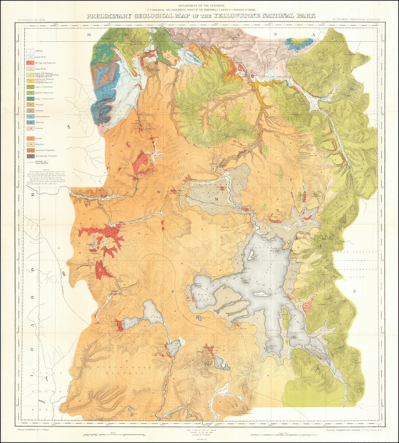 1879 Geological Map of Yellowstone National Park – First-Ever Detailed ...