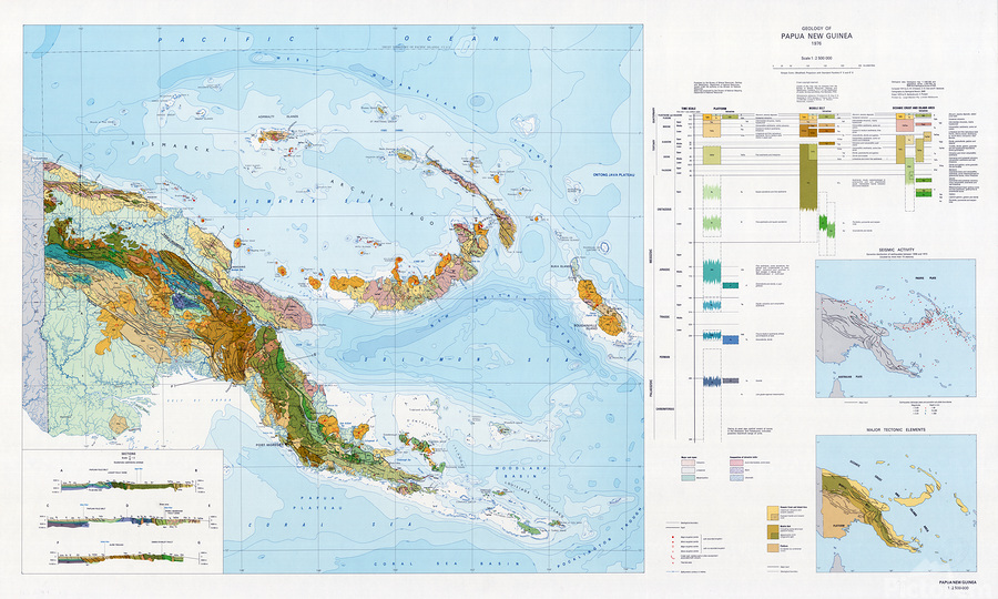 Geological Map of Papua New Guinea Displaying Stratigraphy Mineral ...