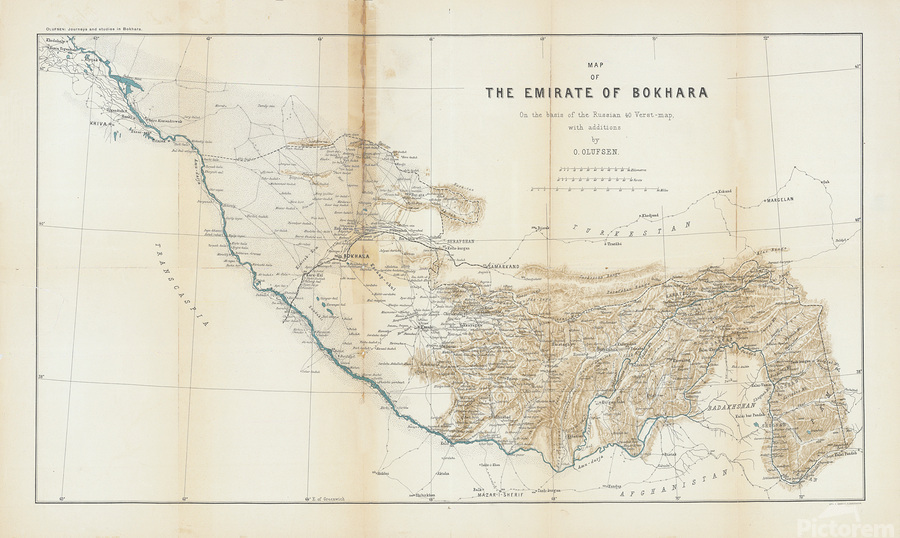 1911 Map of the Emirate of Bokhara – Pre-Soviet Central Asian Map ...