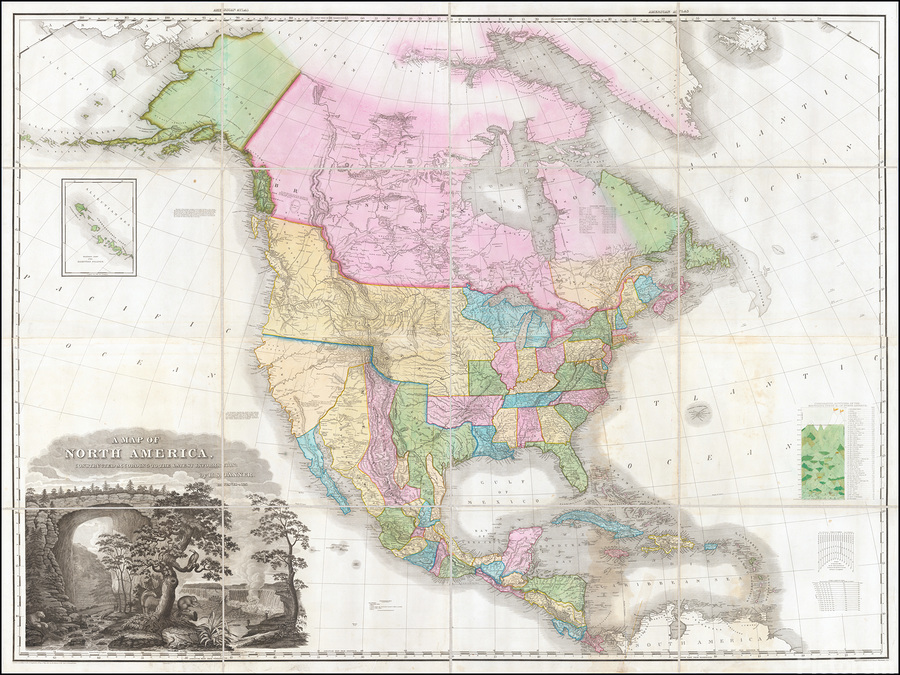 1825 Tanner Map of North America by History In Your Home Wall Art