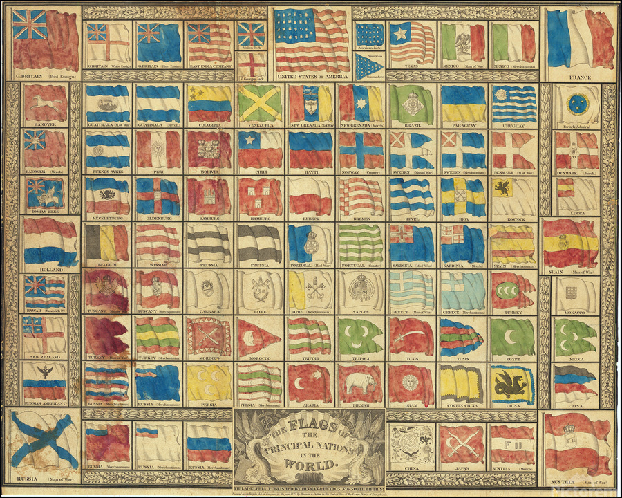1837 Flag Chart of the World – Illustrated Global Reference of National ...