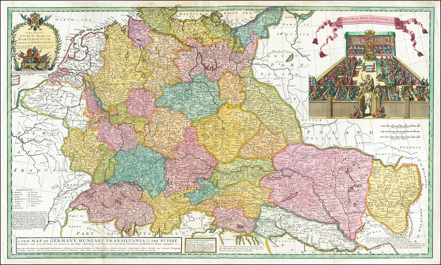 1712 Herman Moll Map of the Holy Roman Empire – Political Cartography ...