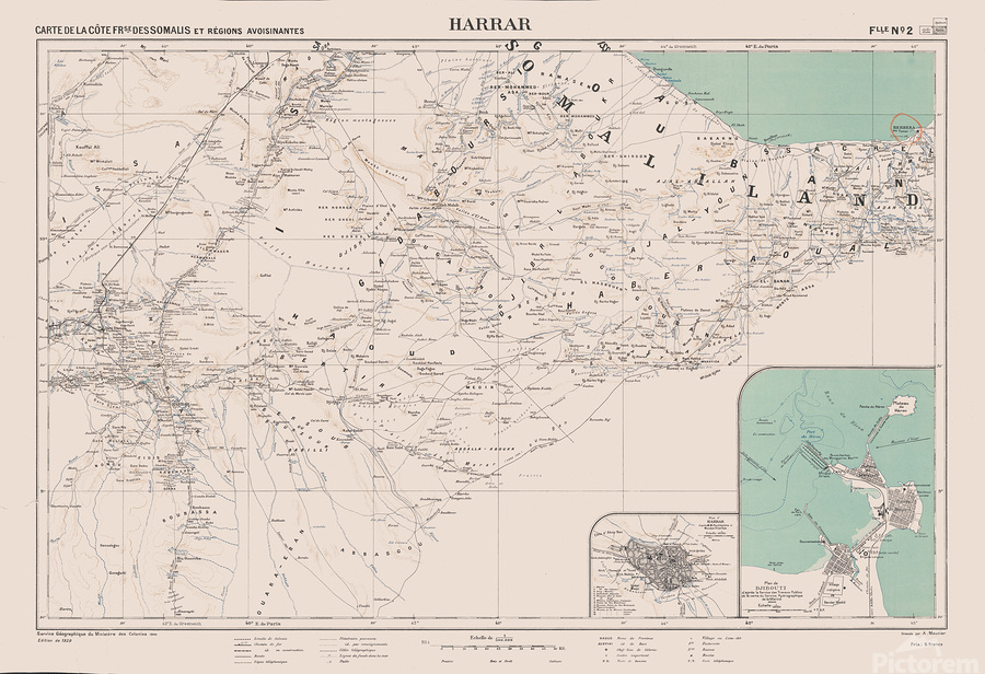 1908 Map of Harar Ethiopia – Vintage Horn of Africa Map | Historic ...