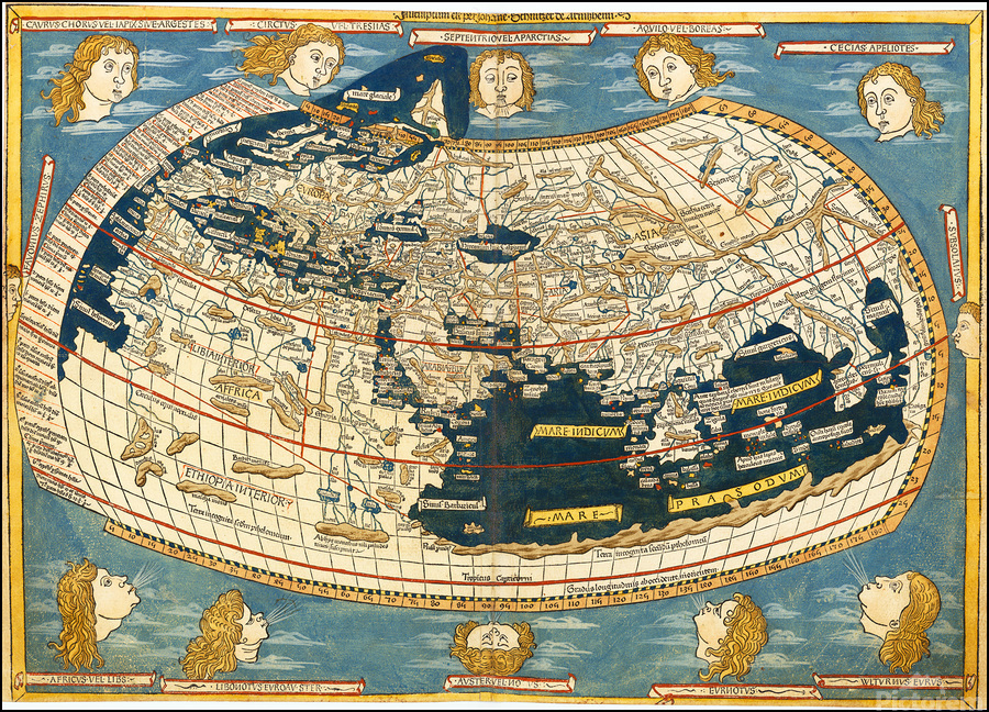 1482 Ulm Ptolemy World Map – First Printed Map to Use Ancient Claudius ...