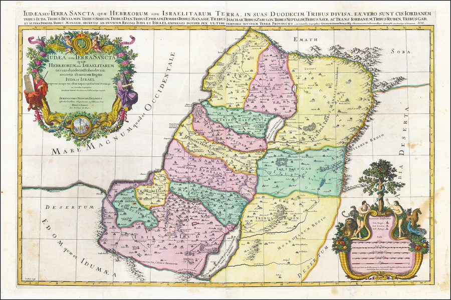 1692 Map of the Holy Land – Biblical-Era Map Illustrating the ...