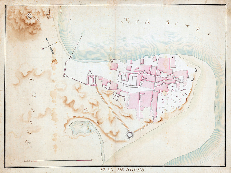 1798 Map of Suez and the Red Sea – Napoleon-Era Map of Egyptian Gateway ...