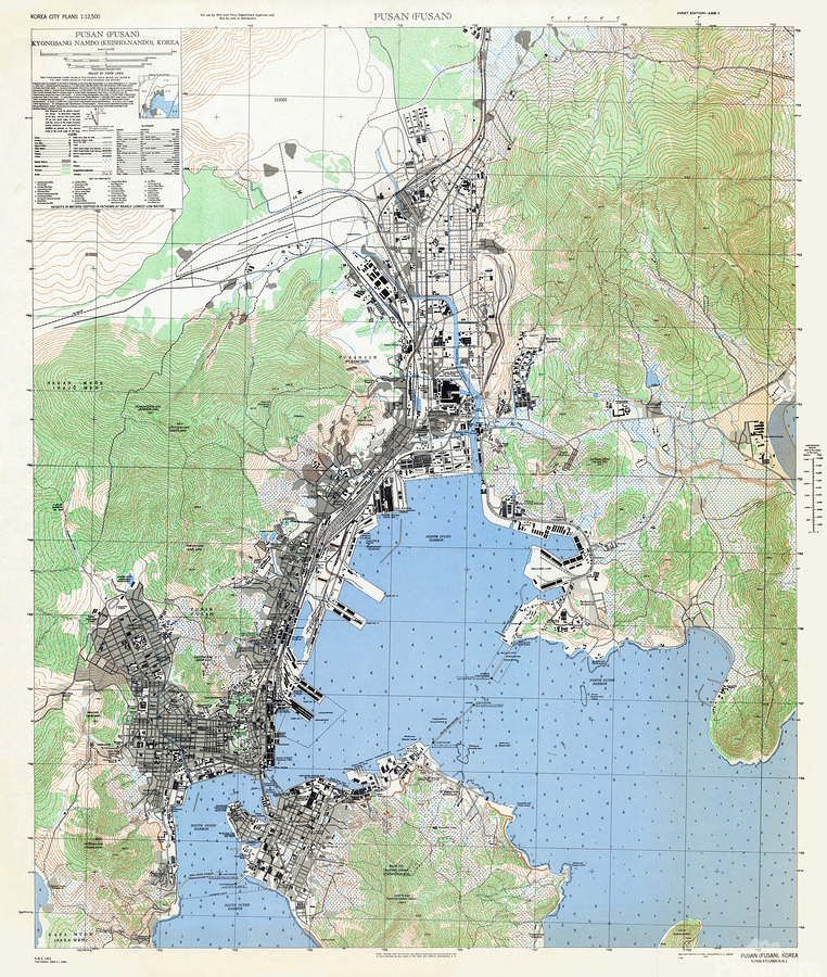 1946 Map of Busan Korea – Post-WWII Cartographic Map of South Korea’s ...