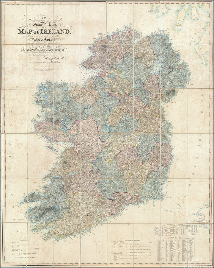 1838 Map of Ireland by History In Your Home Wall Art