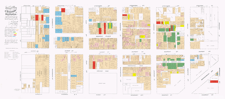 1885 Map of Chinatown San Francisco – Vintage Urban Ethnographic Map ...