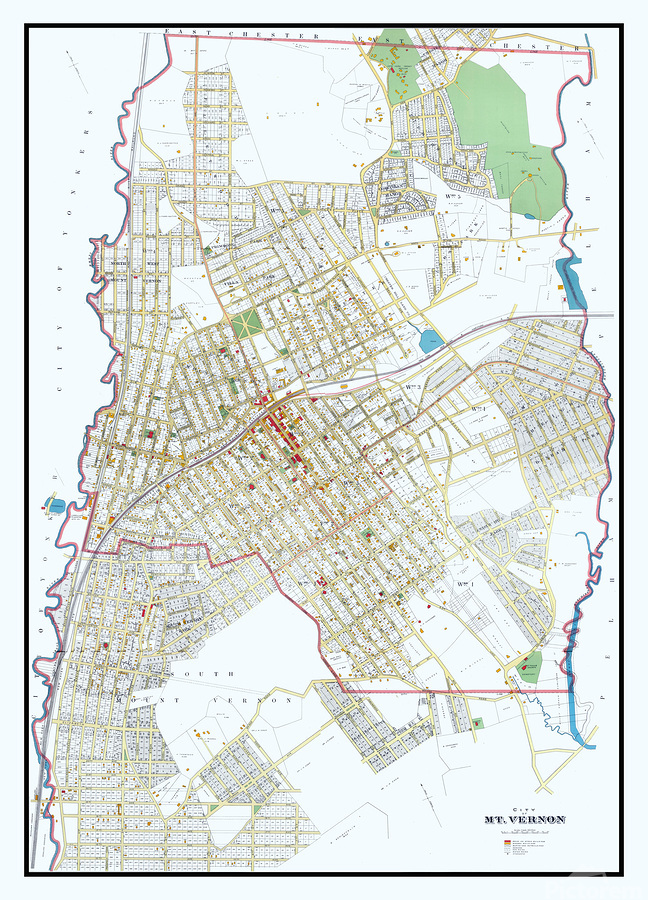 1883 Map of Mount Vernon New York – Vintage Urban Planning Map of ...