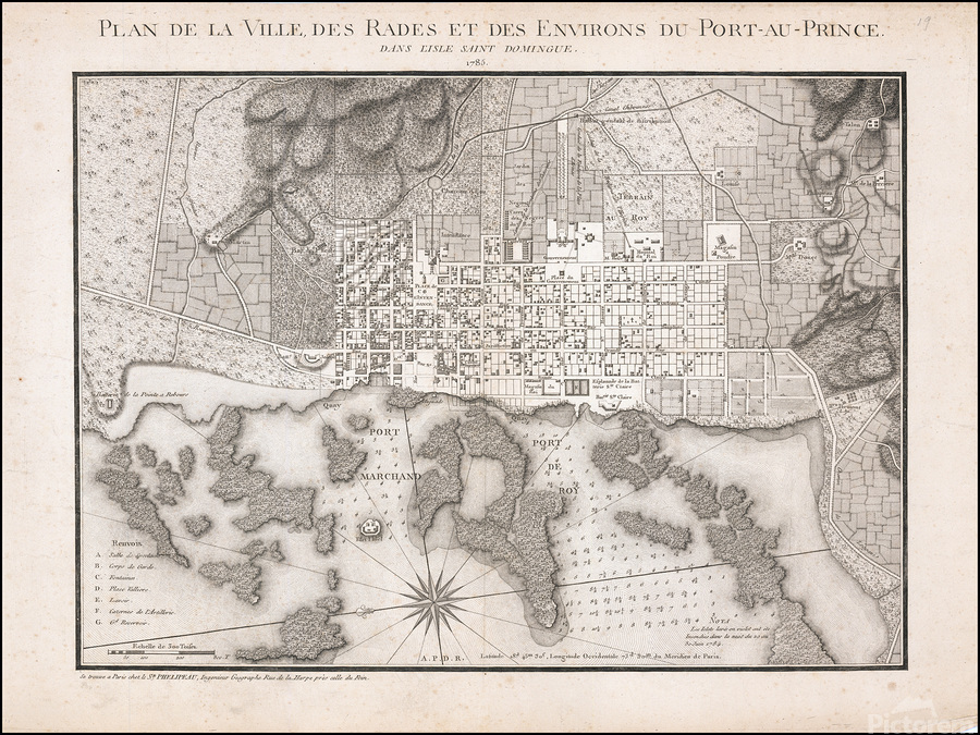 1786 Map of Port-au-Prince Haiti – French Colonial City Plan Depicting ...