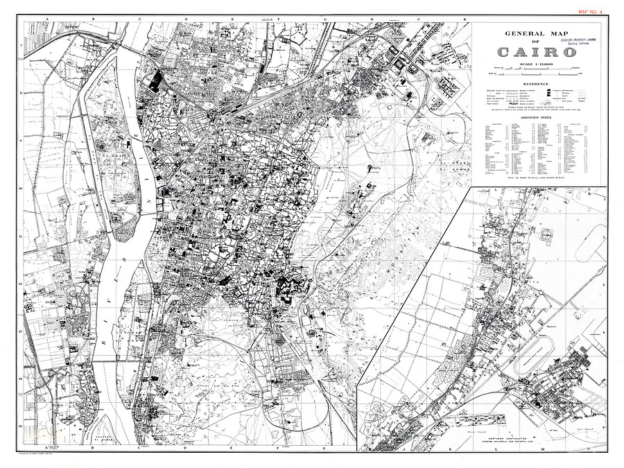 1920 Map of Cairo Egypt – Detailed Urban Map Depicting Streets ...