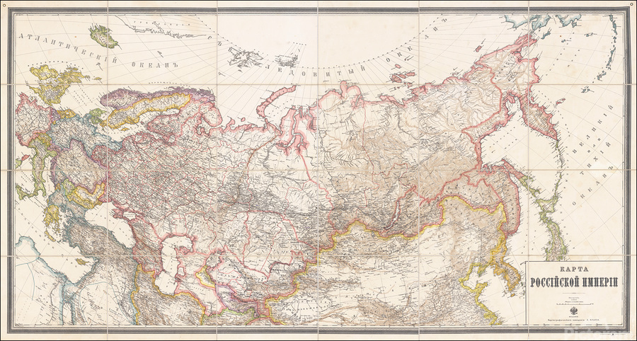 1914 Map of the Russian Empire Showing Pre-World War I Borders ...