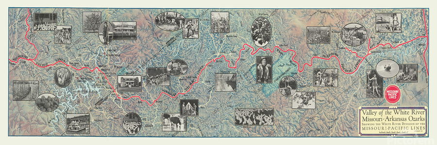 1929 Map of the Ozark Mountains – Regional Map Showing Topography ...