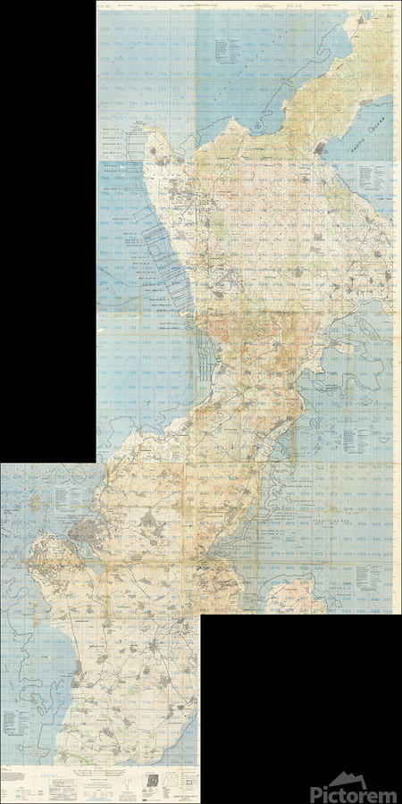 1945 WW2 Battlefield Map of Okinawa – Strategic Allied Invasion Map ...