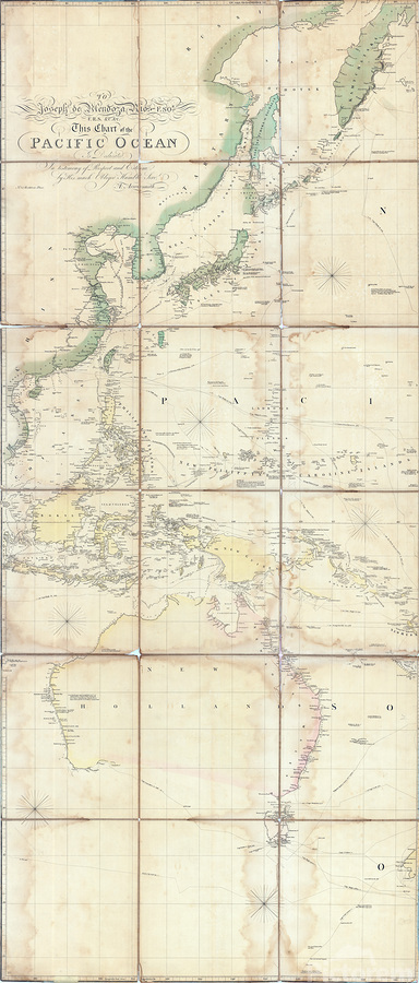 1805 Map of the Pacific Ocean – Historic Maritime Exploration Map ...