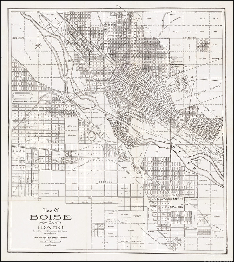 1912 Map of Boise Idaho – Vintage City Map Reproduction | Historic ...