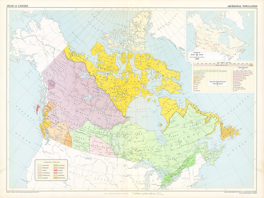 Aboriginal Indigenous Map of Canada – Culturally Inspired Map Depicting ...