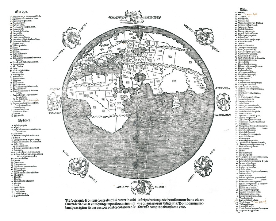 1520 Pomponius Mela Map of the World by History In Your Home Wall Art