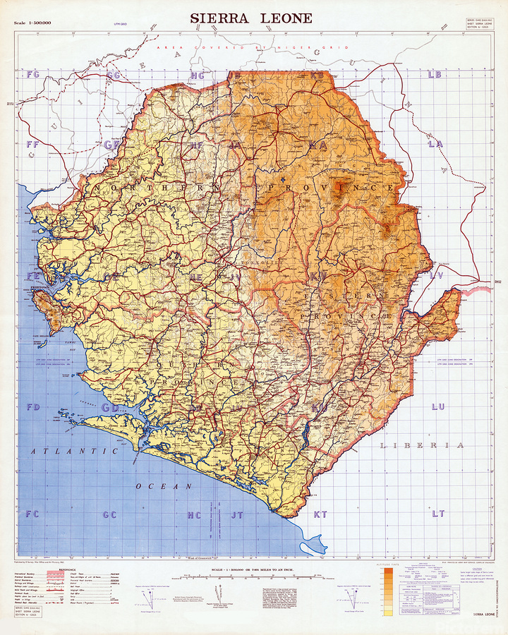 1962 Map of Sierra Leone – Post-Independence Political Map Showing ...
